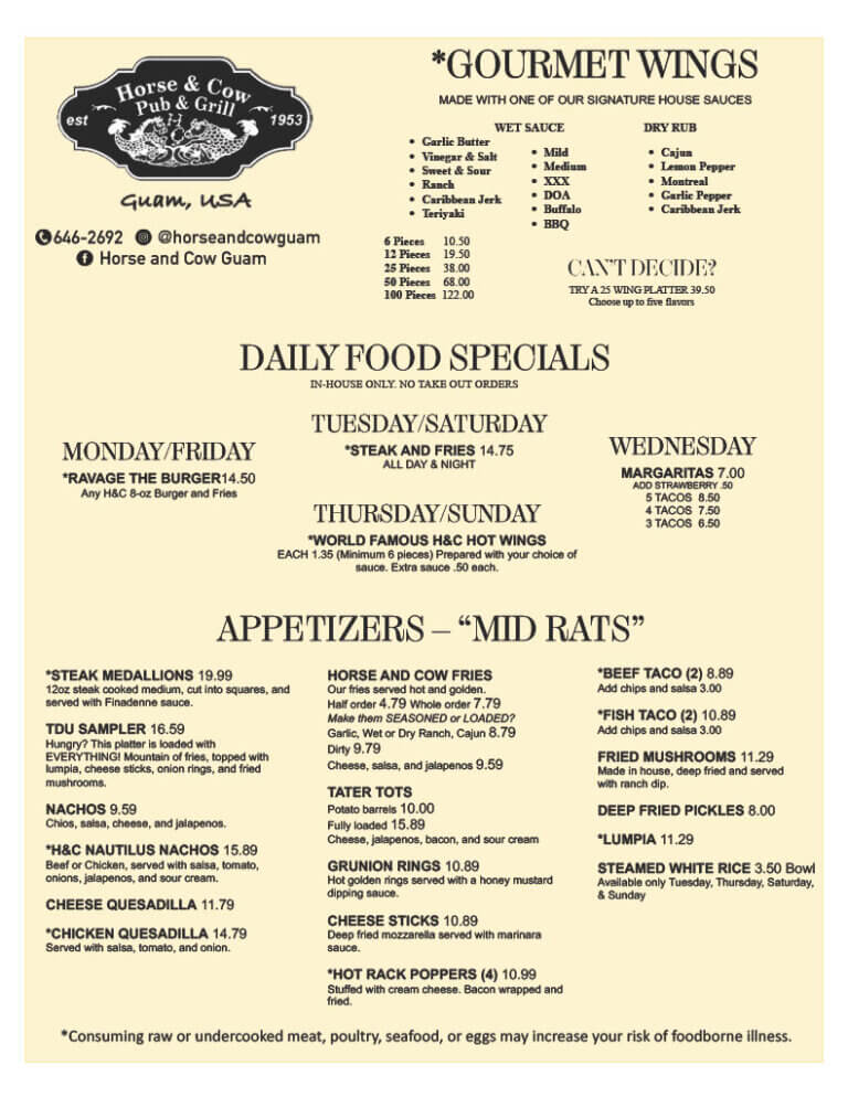 Guam – Horse & Cow | Pub & Grill